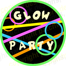 Glow Party--lettering glows in the dark! (green trim)